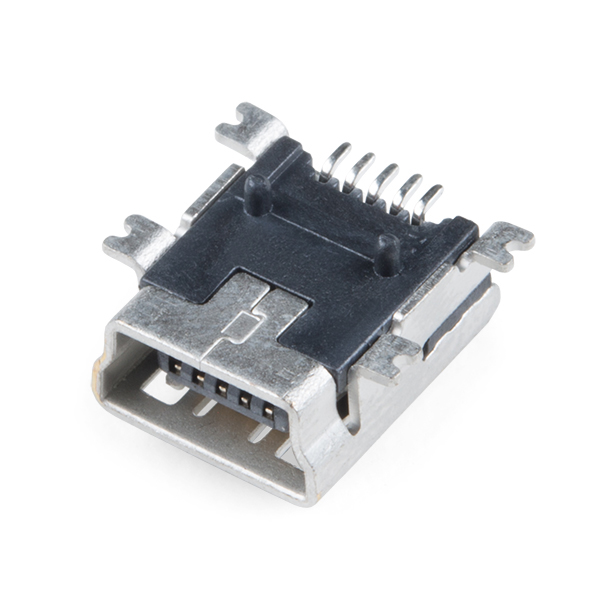 CONECTORES : Conector Mini USB Hembra 5 Pin para Soldar en Placa
